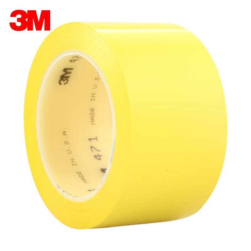 3M 471 PVC Marking Tape, Line Marking, Warning Mark, 5s Management, Floor Workshop Factory, Wear-Resistant, Waterproof, No Residue, Yellow, 50mm Wide