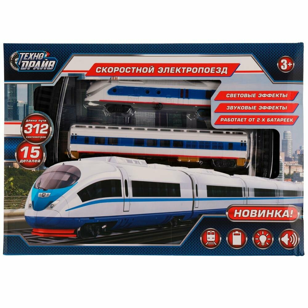 Технодрайв Железная дорога свет, звук, длина пути 312 см Z310-Н06104-R с 3 лет