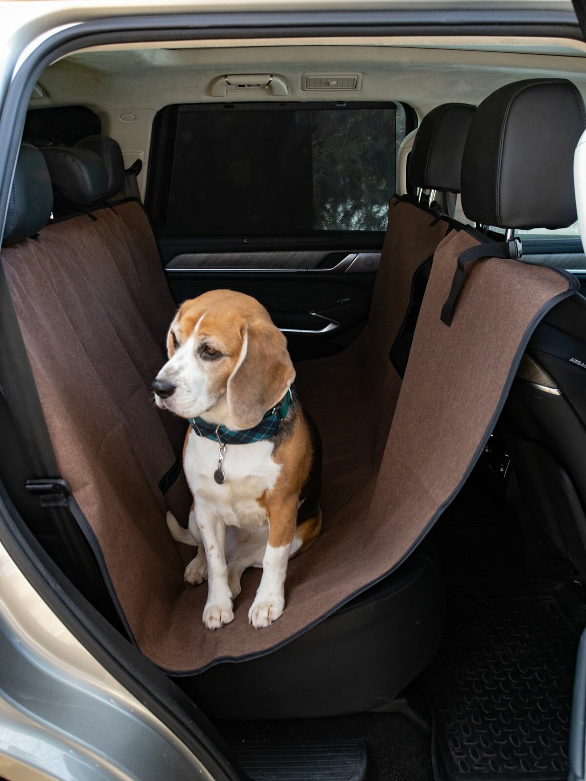 Автогамак для животных защитный, с окошком, съёмная подстилка, для собак/кошек, 160 х 140см, ПВХ, коричневый