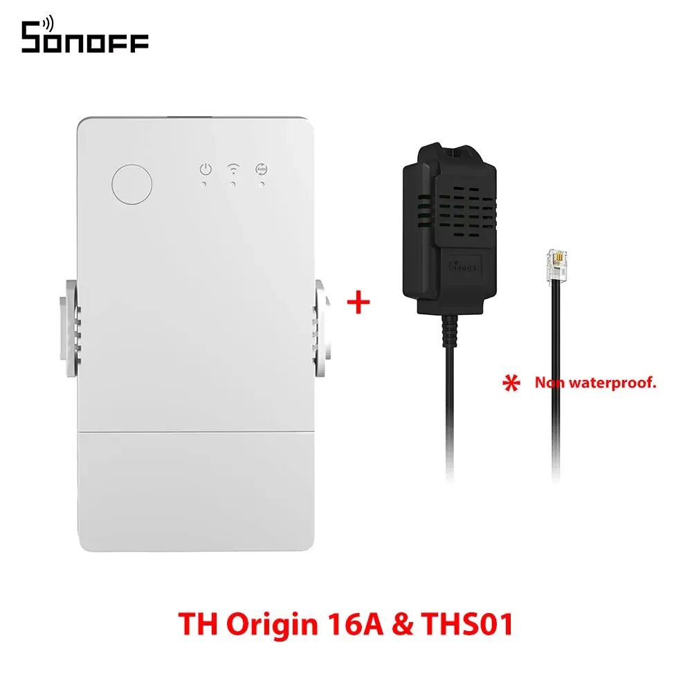 SONOFF TH Origi THR316/320 Wi-Fi выключатель с датчиком температуры и влажности 16A THS01