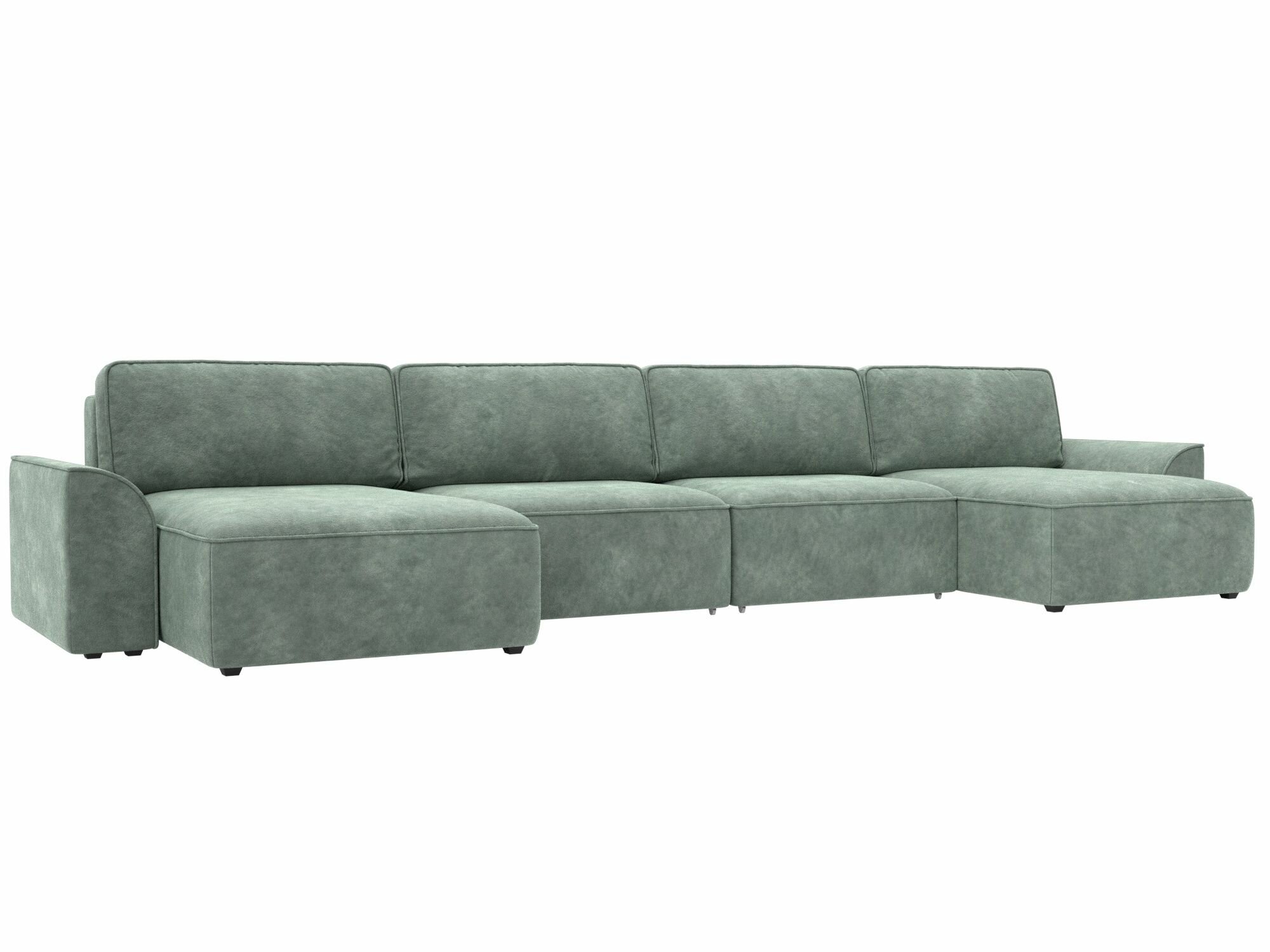 Диван п-образный Amber лонг, Еврокнижка, 442x160x90, зеленый