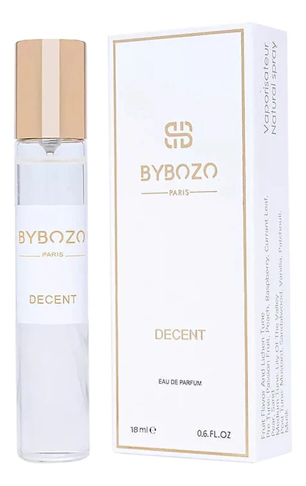 BYBOZO Decent парфюмерная вода 18 мл, цветочно-древесный аромат для женщин