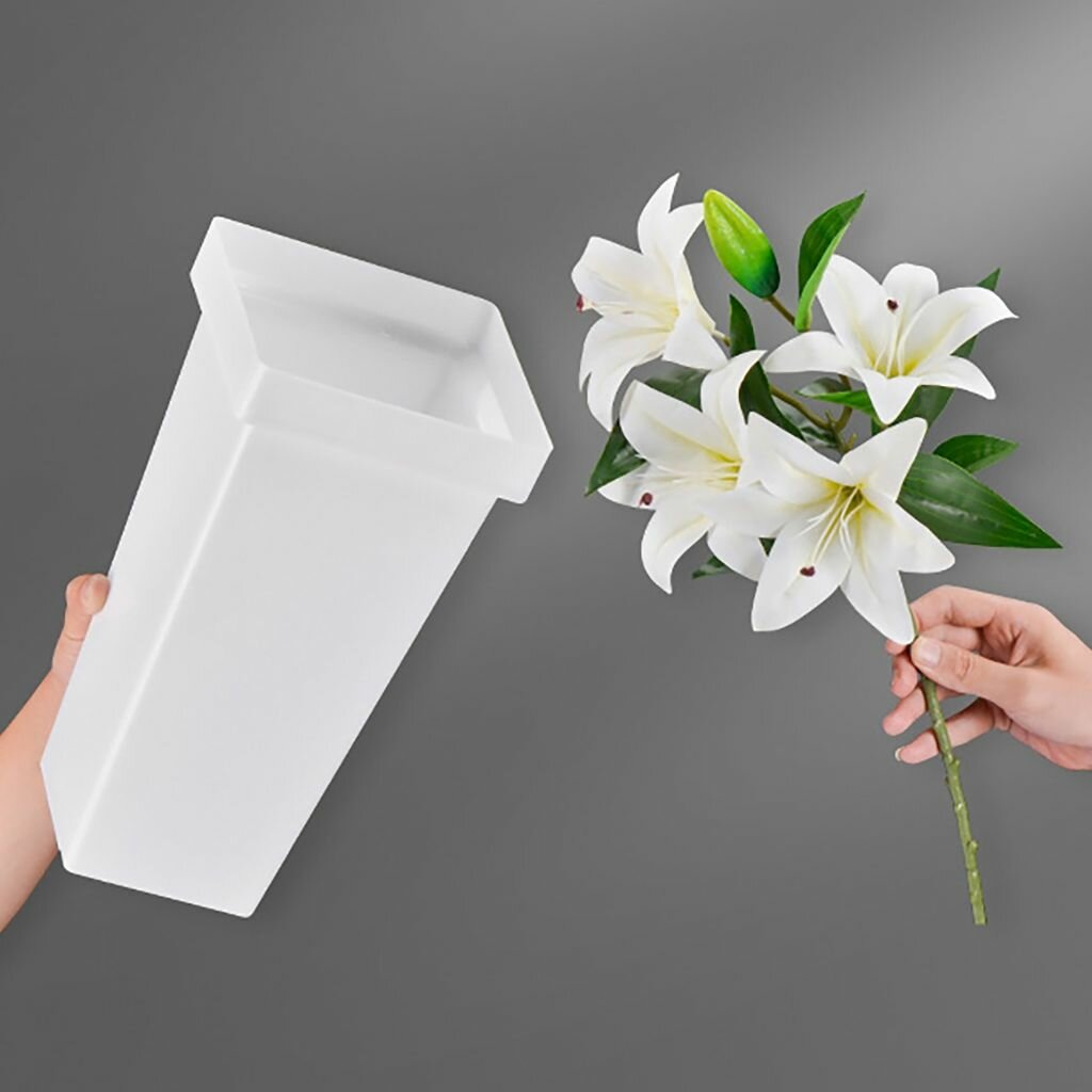 Ваза, Квадратное декоративное ведро - белое - большое, одно