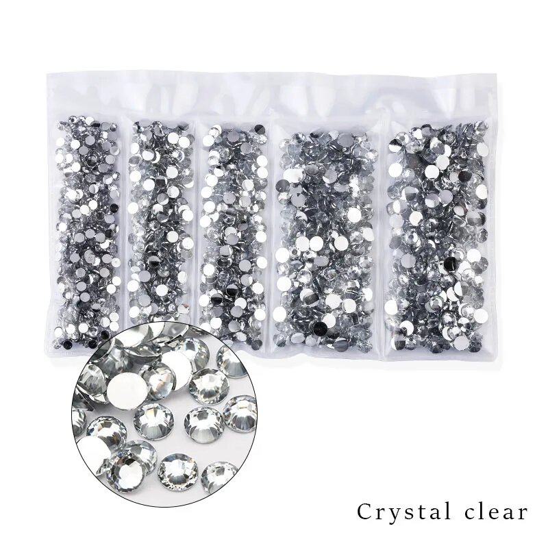 Стразы QIAO полимерные разноцветные 3-5 мм 2000 шт. Серебряный, 39