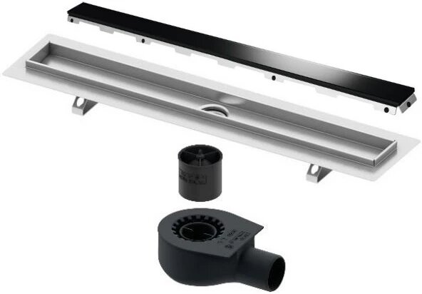 Душевой трап (лоток) Tece TECEdrainline glass 600900 + 650000 + 660016 + 600992 84,3 см, с решеткой, щелевой, черный