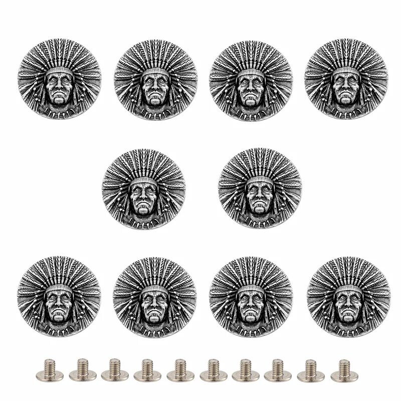 Набор металлических кончо 10 шт. Antique silver