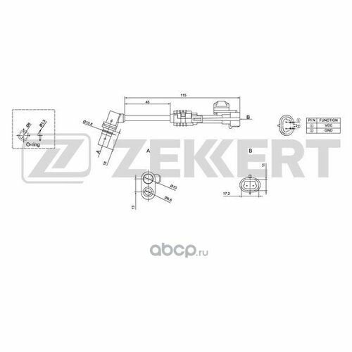 Датчик ABS передн. Chevrolet Captiva (C100 C140) 06- Opel Antara A 06- ZEKKERT SE6124