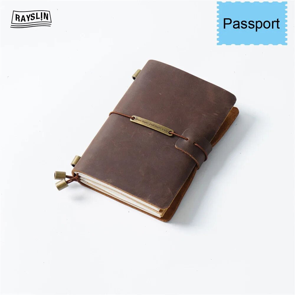 RAYSLIN Путешественник блокнот из натуральной кожи A5 коричневый Коричневый, coffee passport