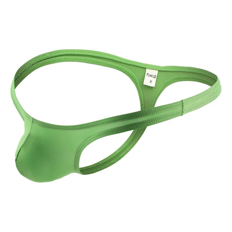 Мужские нейлоновые трусы стринги с низкой посадкой, сексуальное мужское Зеленый, L, FA8005 Green