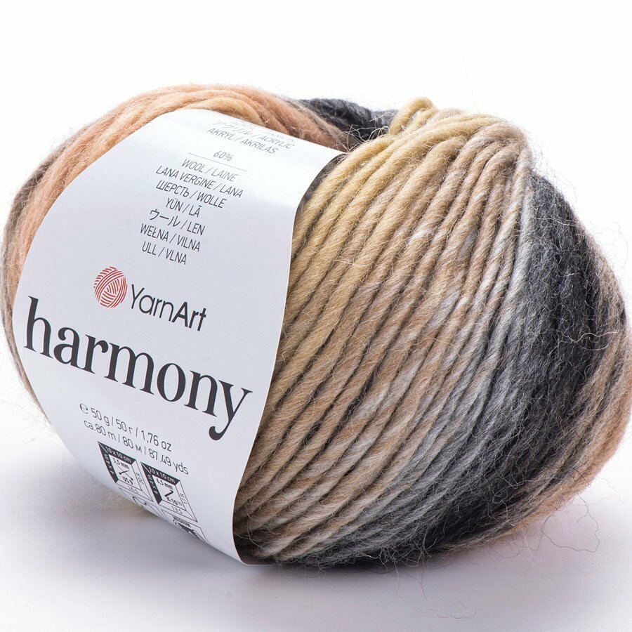 Пряжа Yarnart HARMONY A13 св. беж принт (10 мотков)