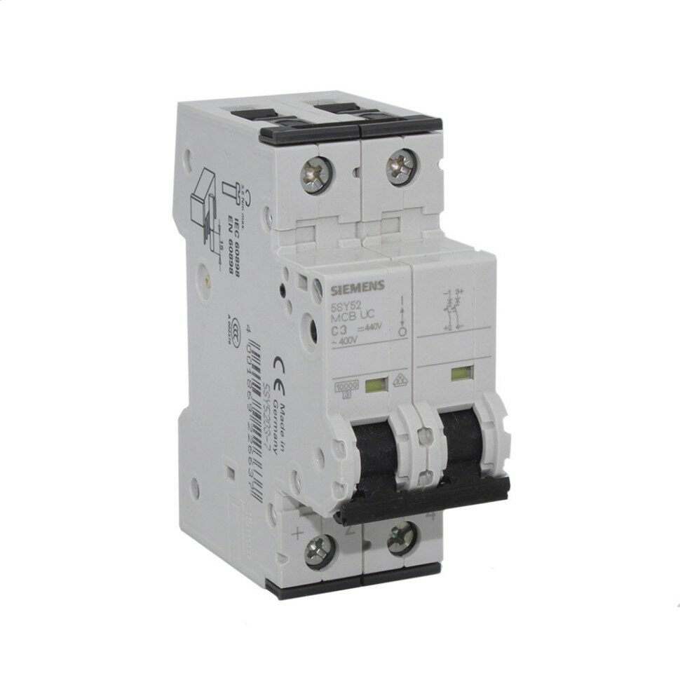 Siemens 5SY5203-7 2P 3A (C) 10kA Автоматический выключатель