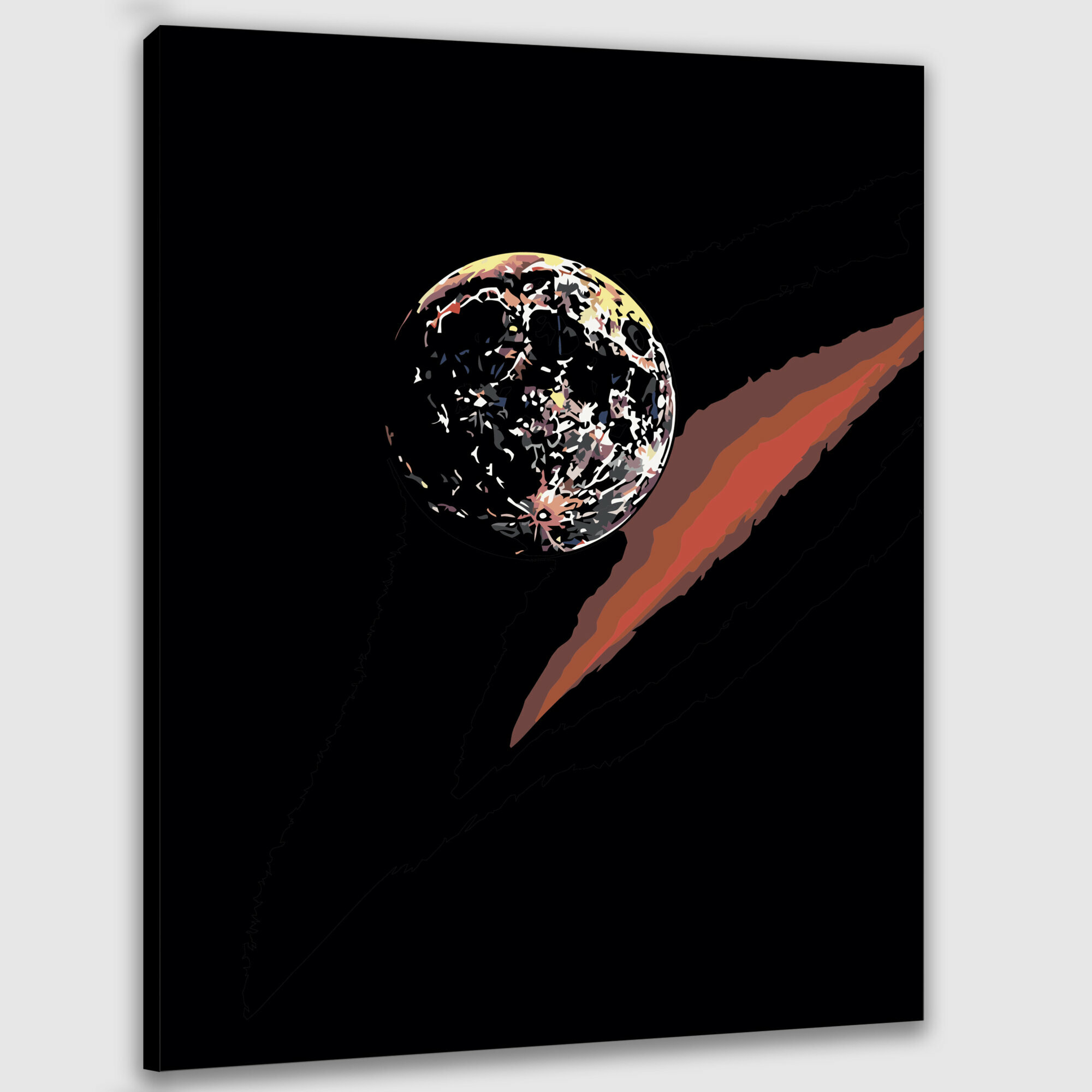 Картина по номерам 40x50 см, лунное затмение, Луна, тень Земли, небесная красота, детали Луны, контуры поверхности