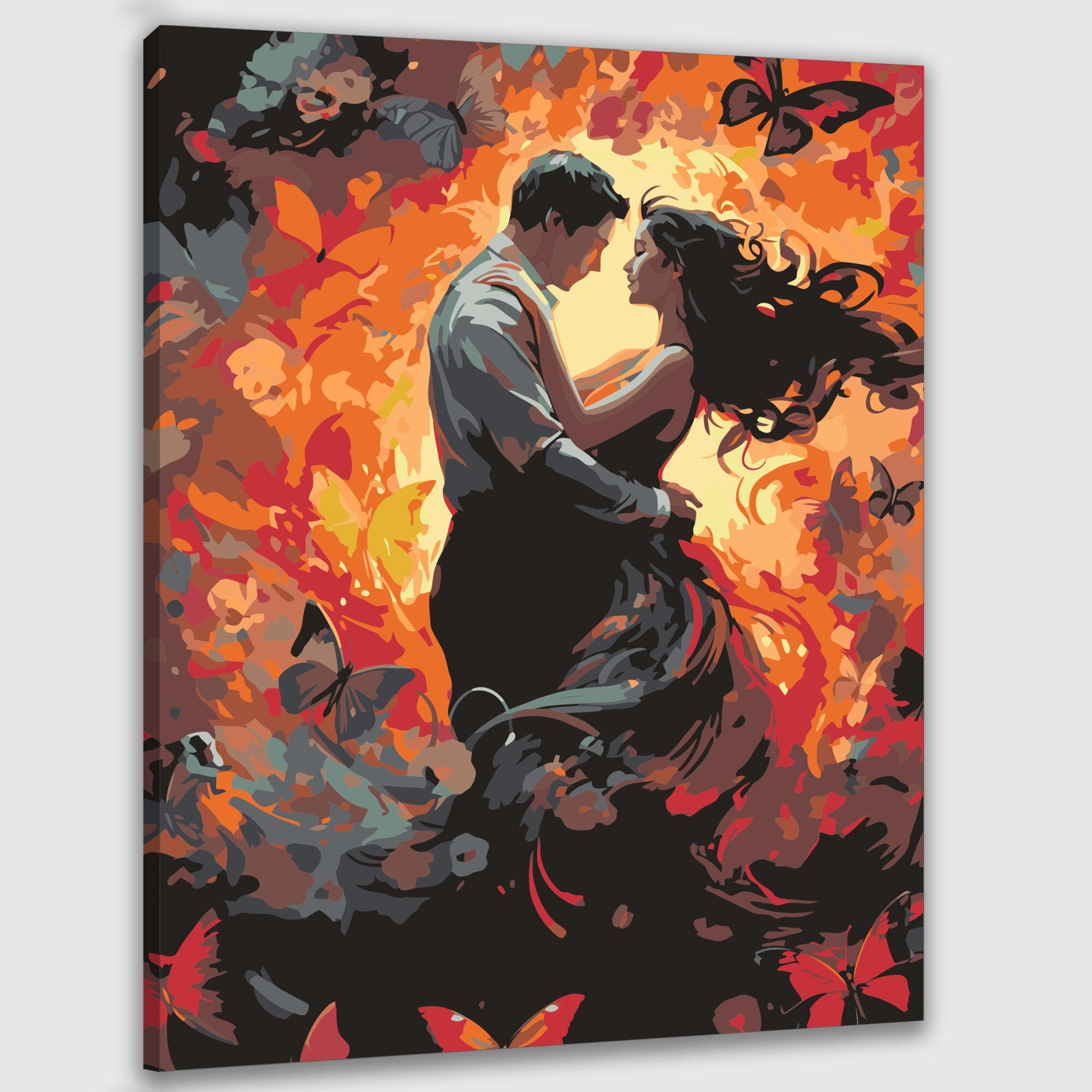 Картина по номерам 40x50 см, танго, бабочки, крылышки, сад, цветы, краски, ароматы