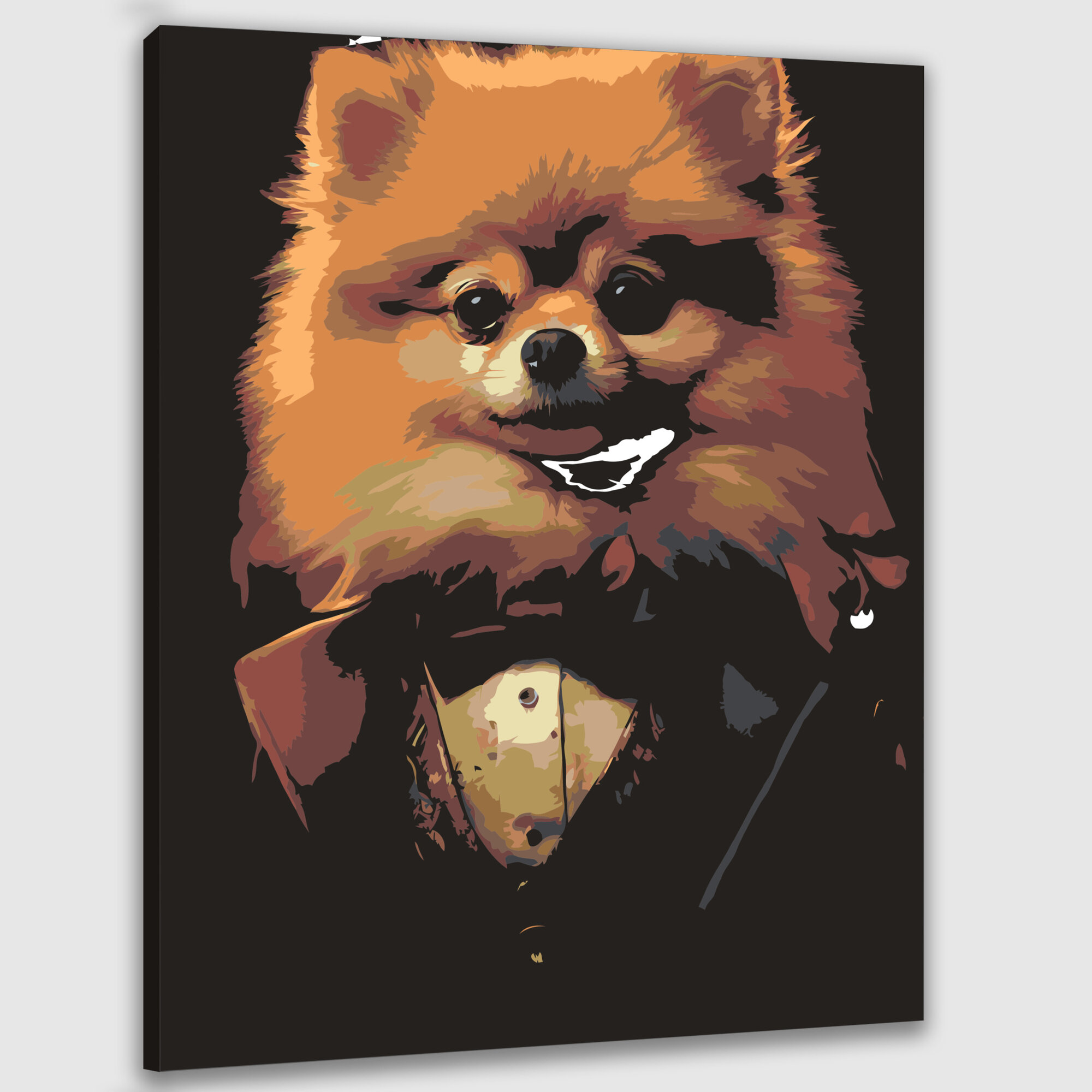 Картина по номерам 40x50 см, портрет, померанский шпиц, выразительные глаза, роскошная шерсть, аристократическая душа