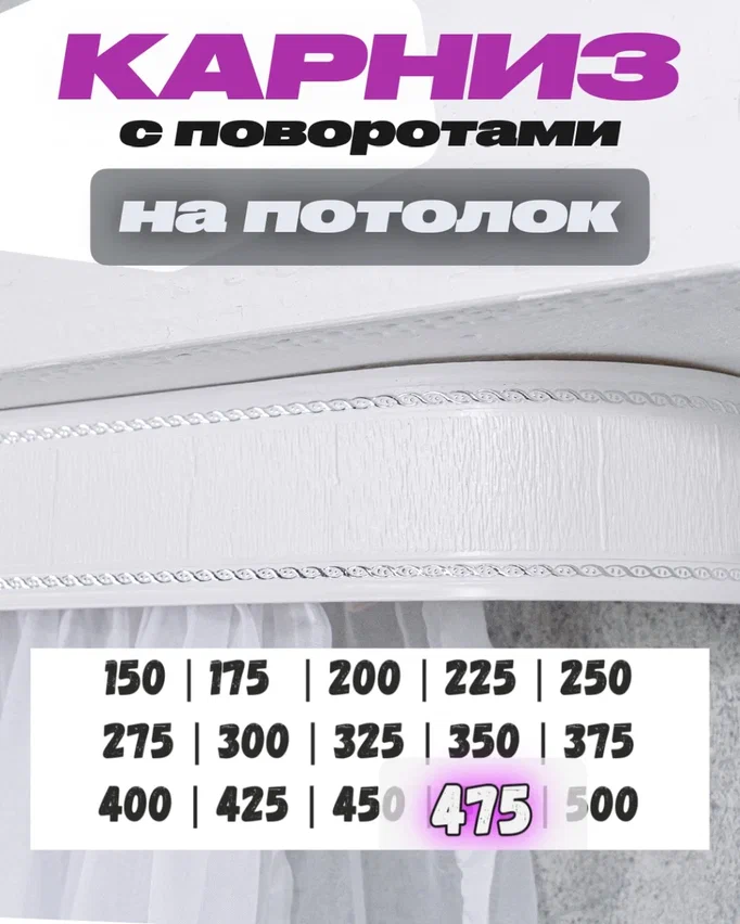 Гардина потолочная двухрядная 475 см белая требует сборки твоя зона комфорта