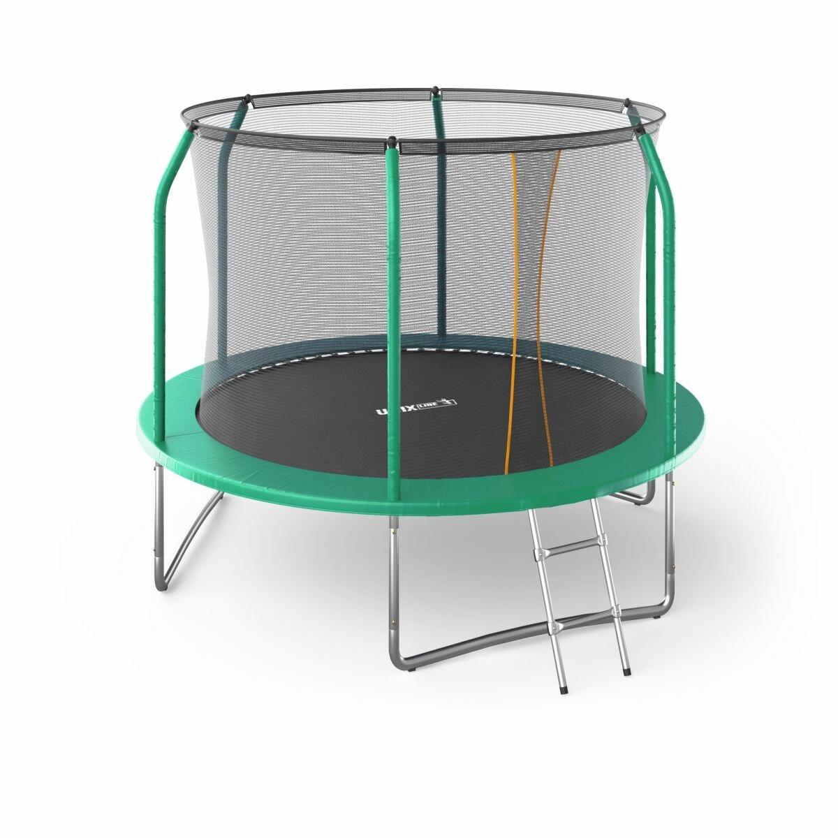 Батут UNIX Line SUPREME BASIC с защитной сеткой, для улицы, 244 см, зеленый