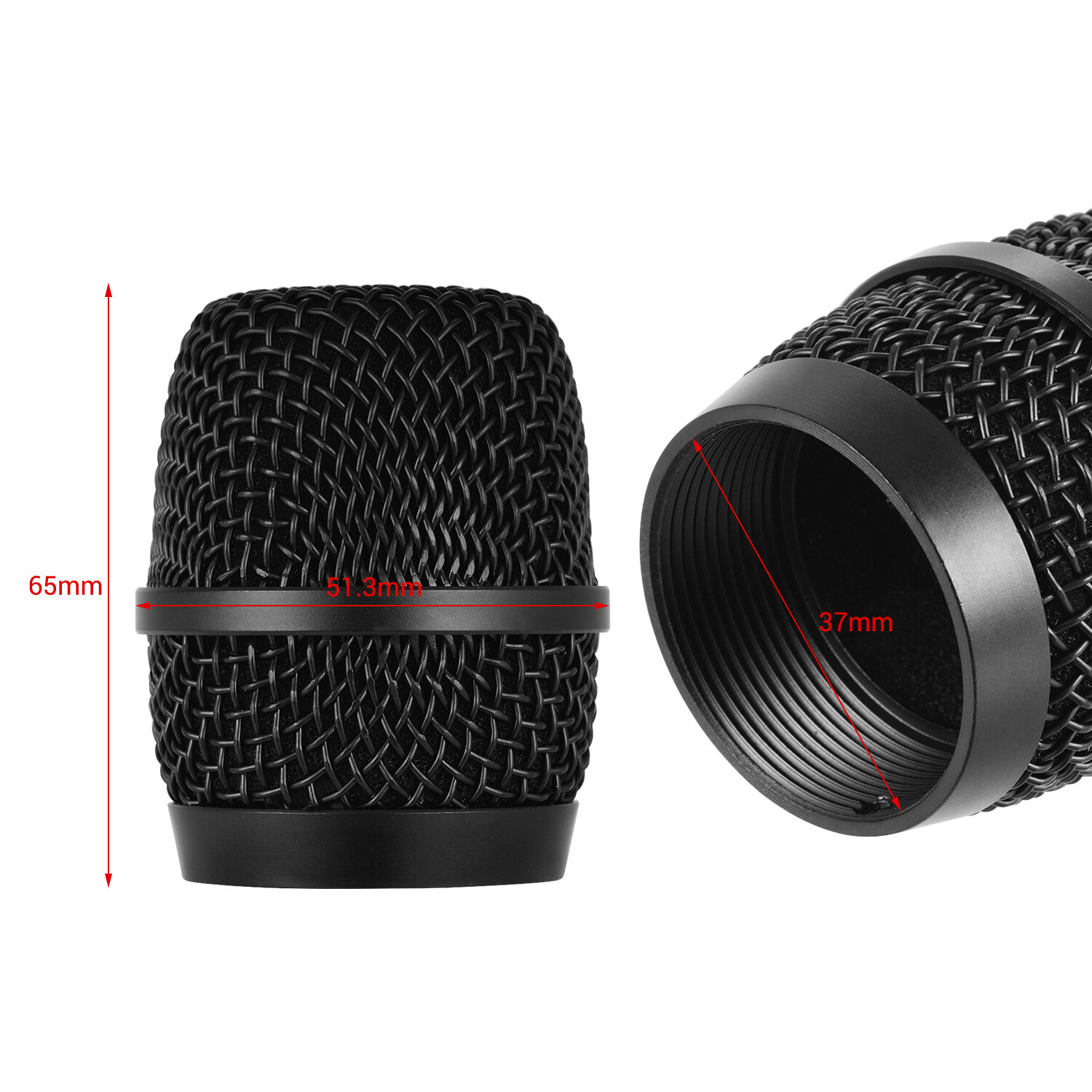 Сменная металлическая сетка для микрофона с внутренним поролоновым поп-фильтром, совместимая с беспроводными микрофонами BBS K100/K200/K300/4100/4500, черная