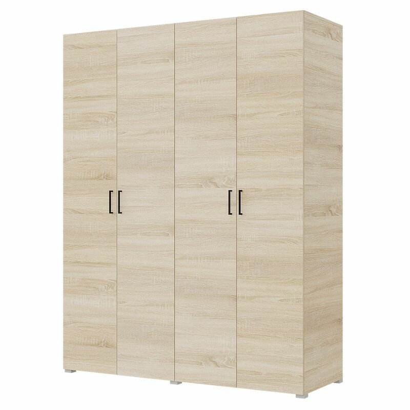 Шкаф 4ств 1800 Бостон, цвет Сонома (2 ящика+полки+штанга)