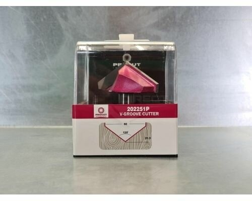 Фреза V-образная пазовая с углом 120 Z 2 D 60x25.4x66 S 12 PROCUT 202251P