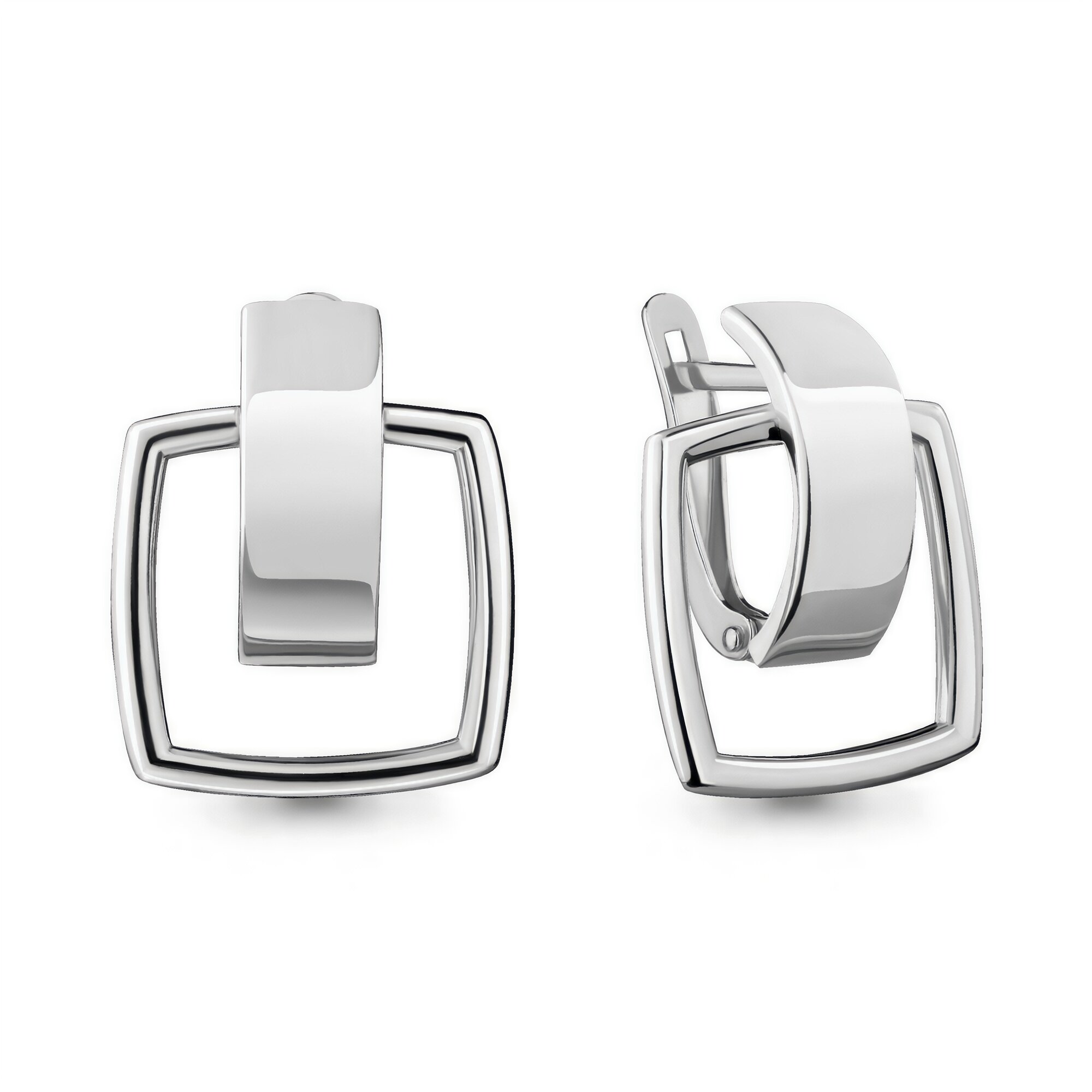 Серьги, серебро, 925 проба, родирование