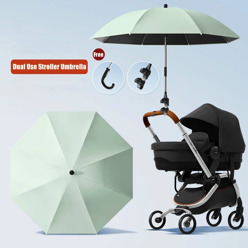 Детский солнцезащитный козырек для коляски 85 см Green