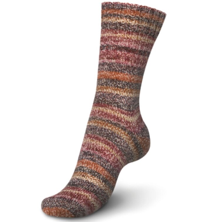 Regia 4-fadig Color 100g / Регия 4 нитки 100г/ пряжа Regia, 4 нитки, MEZ, 9801269 (04768, cardamom color (кардамон), белый/бордовый/красный/оранжевый)