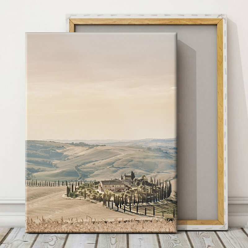 Картина на холсте 50х70 см "Италия, долина, пейзаж", на стену для интерьера