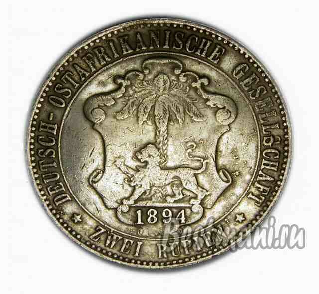 2 Рупии 1894 Германская Восточная Африка, сувенирная копия монеты, нумизматика, деньги для коллекции