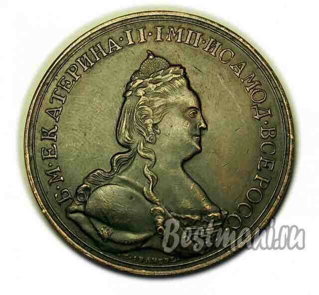 Медаль За храбрость на водах Очаковских в меди, медаль 1788, сувенирная копия медали, ордена медали и награды