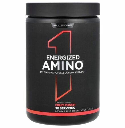 Rule 1 Energized Amino (270 г) аминокислотный комплекс с кофеином - Вкус: персик-манго