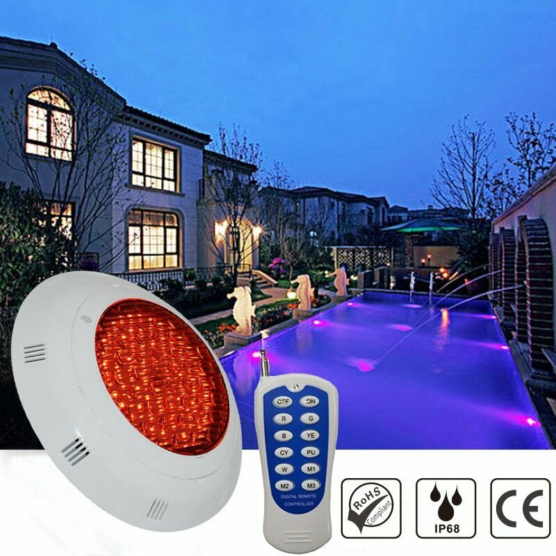 24 Вт AC 12V Прожектор пластиковый led подсветка для каркасный бассейна с дистанционным управлением Напряжение переменного тока 12 В