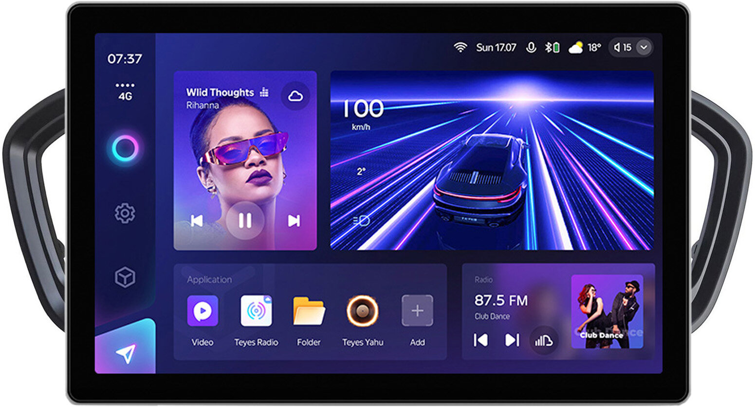 Штатная магнитола Lada Vesta (NG) 2022-2025, Aura 2024-2025 (черная, матовая) Teyes CC3 2K 6/128-9-9820 13" Android 10 (4G-SIM, DSP, QLed)