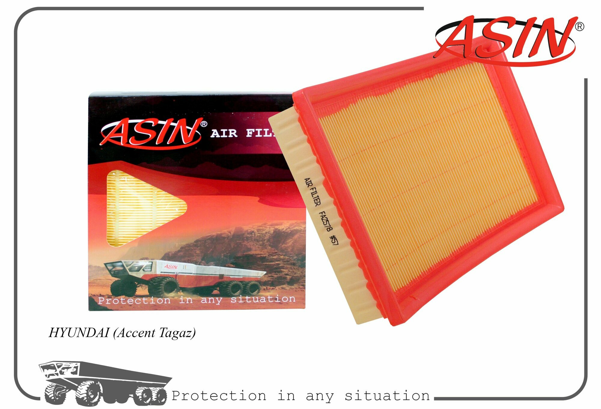 Фильтр воздушный для Хендай Акцент Тагаз ASIN. FA2578 ASIN