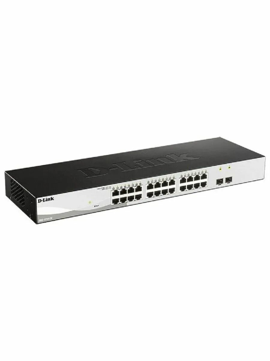 Управляемый L2 коммутатор D-Link DGS-1210-26/FL с 24 гигабитными портами и 2 портами SFP