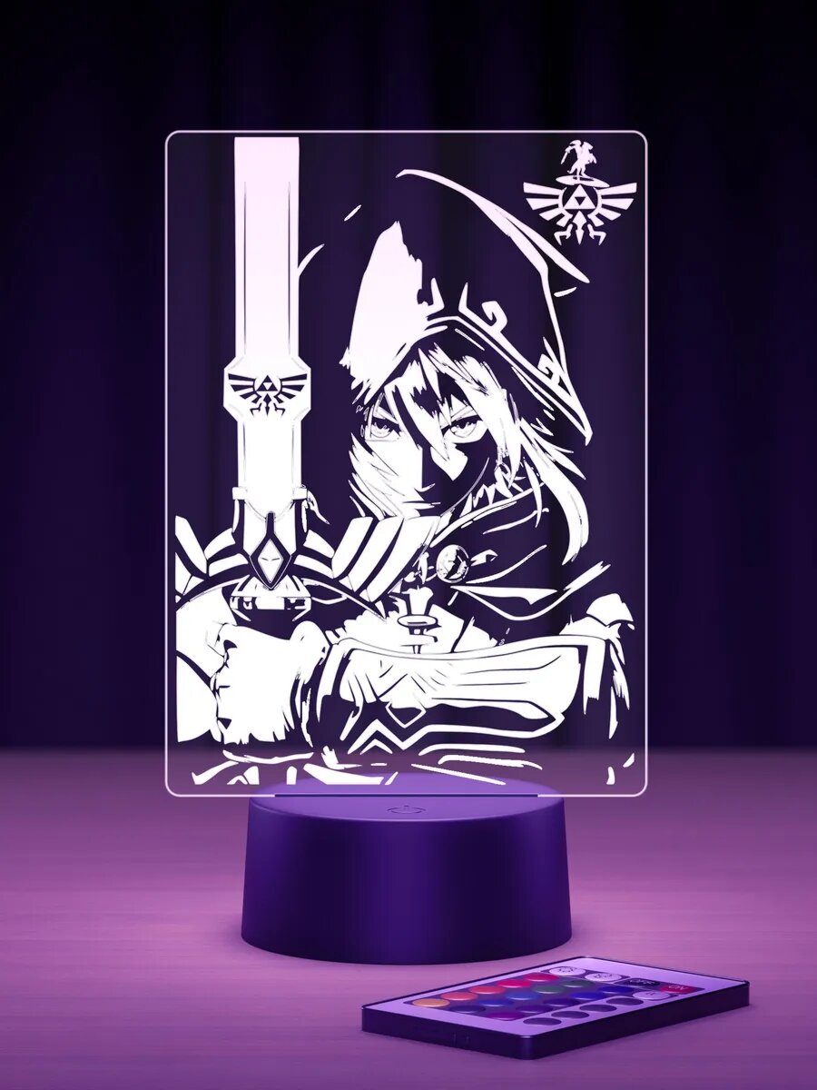 Ночник Игра Легенда о Зельде - The Legend of Zelda. Подарок геймеру — декор для игровой комнаты с символикой популярных игр, узнаваемыми персонажами и атмосферой киберспорта.