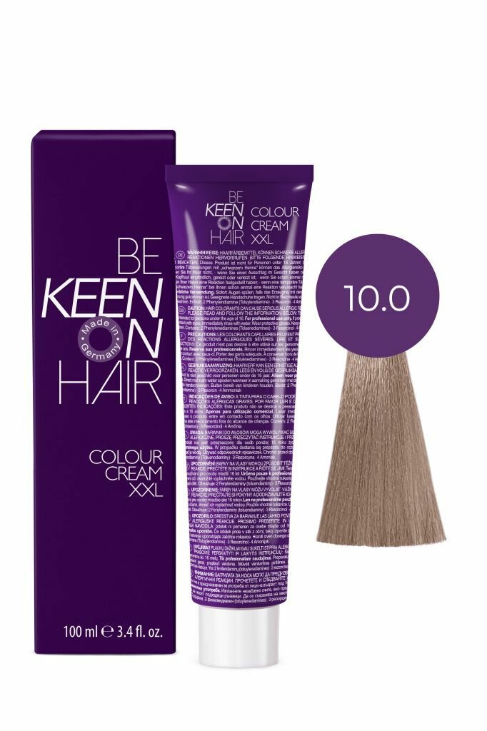 KEEN COLOUR CREAM/крем-краска для волос,10.0 Ультра-светлый блондин 100 мл.