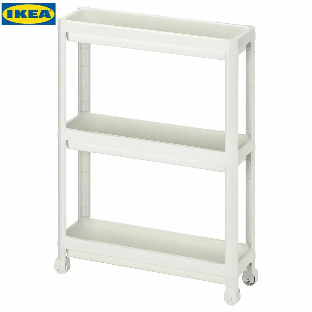 Шкаф-купе VESKEN, пластик, универсальный угол, 3 полки, белый