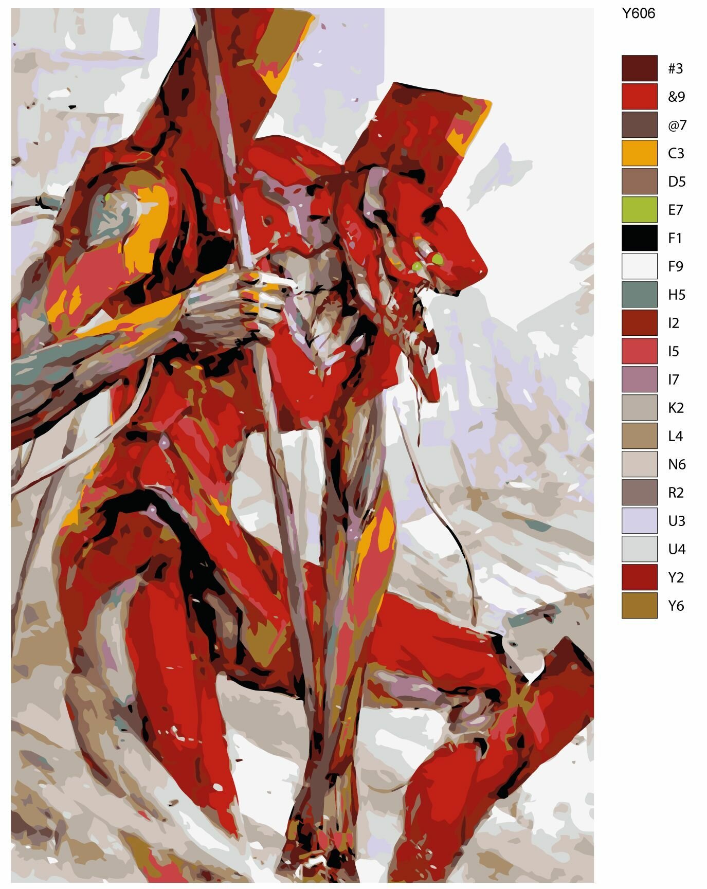 Картина по номерам Y-606 "Аниме Евангелион. Робот Аски Лэнгли Сорью" 50x70