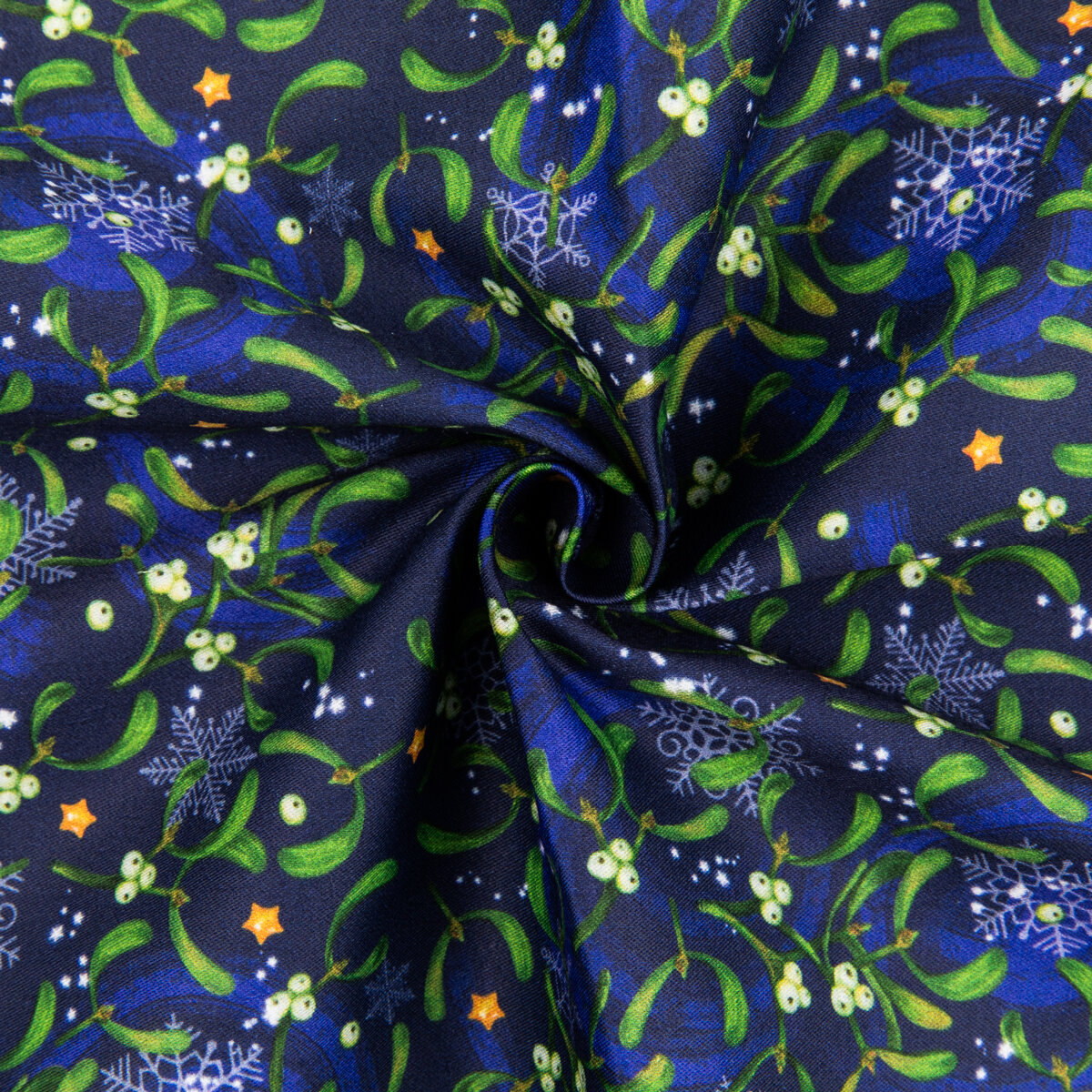 PEPPY Новогодняя сказка для пэчворка 50×50 см, 135 г/м², 100% хлопок, НС-16 синий