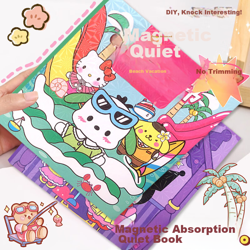 Licheers Magnetic Quiet Book, Lummi Melody, No-Cut Complete Deluxe Set, Children's Toy, Girls' Birthday Gift