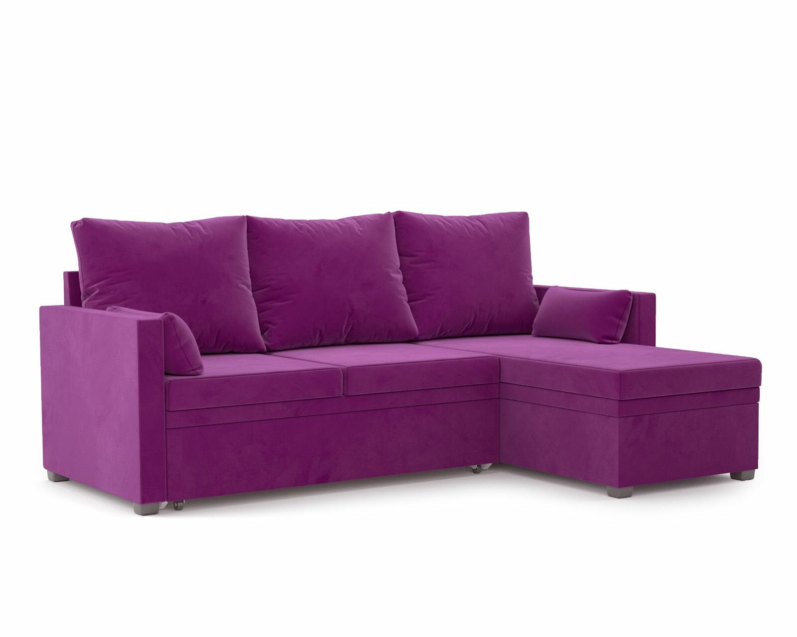 Диван угловой Mebel-ars Париж Микровельвет Фиолет Размеры: Высота 750мм Глубина 1580мм Ширина 2200мм