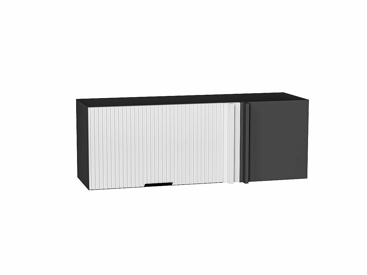 Шкаф верхний прямой угловой горизонтальный Евро Лайн, цвет фасада Белый, цвет каркаса Graphite, 358*1000*350 мм