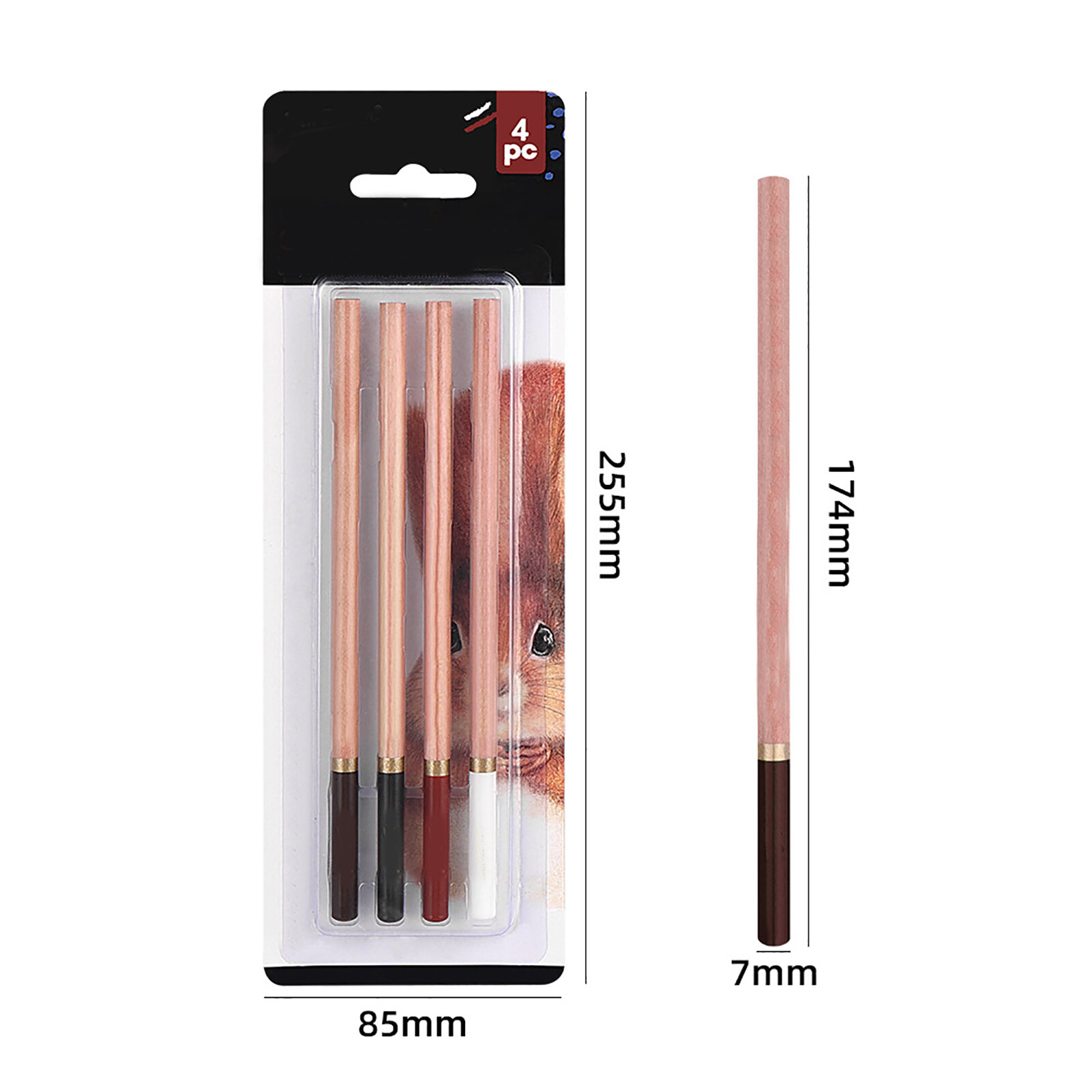 4 шт. цветных карандашей для набросков, набор угольных карандашей для начинающих, для рисования, затенения, раскрашивания, наложения слоев, смешивания