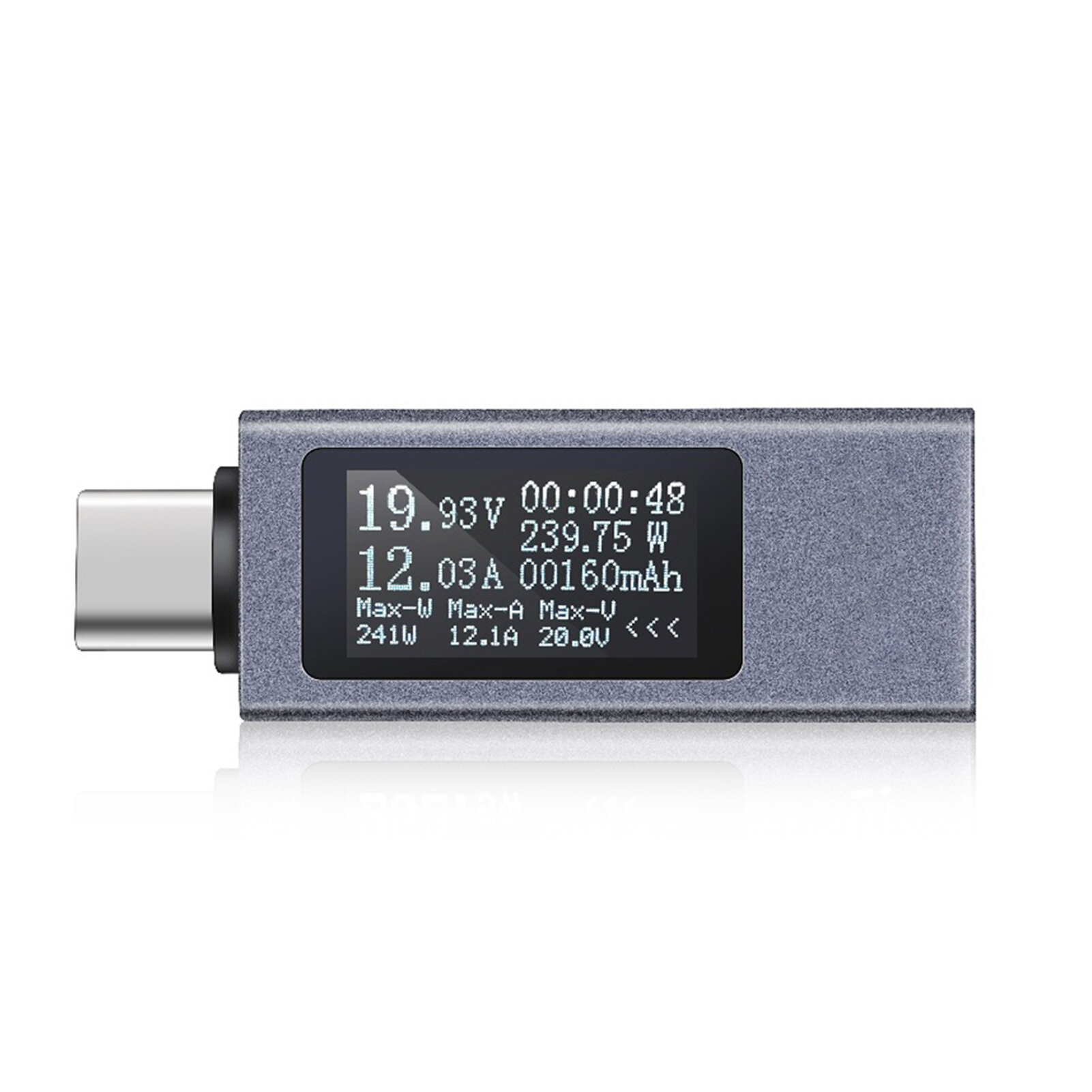 Тестер зарядки мобильного телефона Type-C PD Вольтметр постоянного тока Измеритель мощности Корпус из алюминиевого сплава Поддержка Напряжения 4-30 В 0-12 А Поддержка тока Быстрая Зарядка Тест Полная Совместимость интерфейса