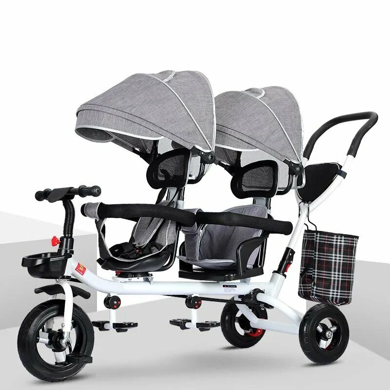 Трехколесный велосипед, детский двухместный велосипед, коляска