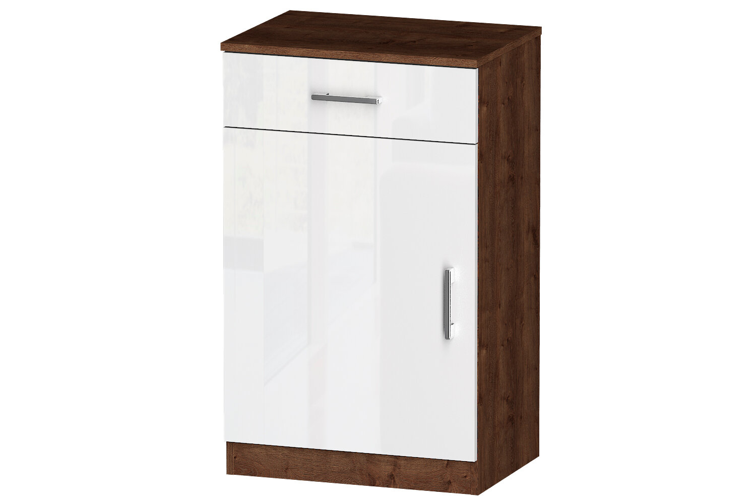 Тумба Лайф 55*40*90 (ящик+дверь) ЛТ-01 материал ЛДСП, цвет Дуб экспрессив/Белый Бриллиант
