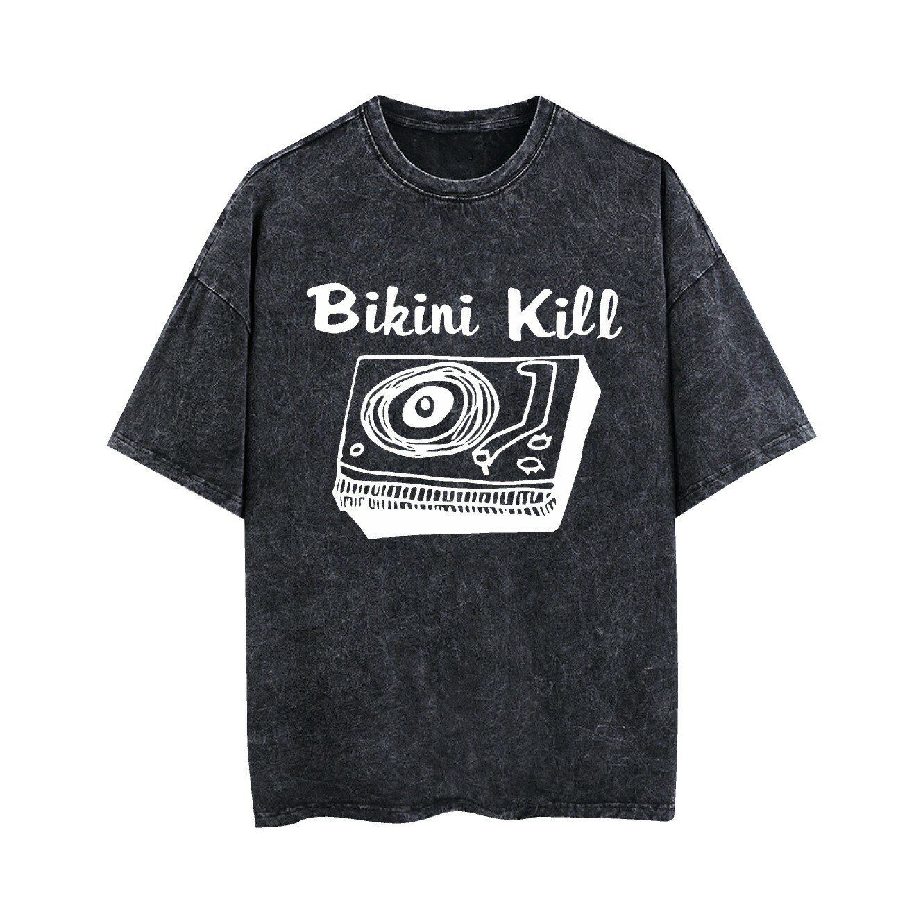 Мужская ретро-футболка с коротким рукавом Bikini Kill Черный ретро-костюм с коротким рукавом