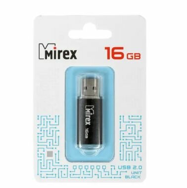 Память USB Flash 16 ГБ Mirex Unit (13600-FMUUND16) - USB 2.0, монолит с колпачком, металл