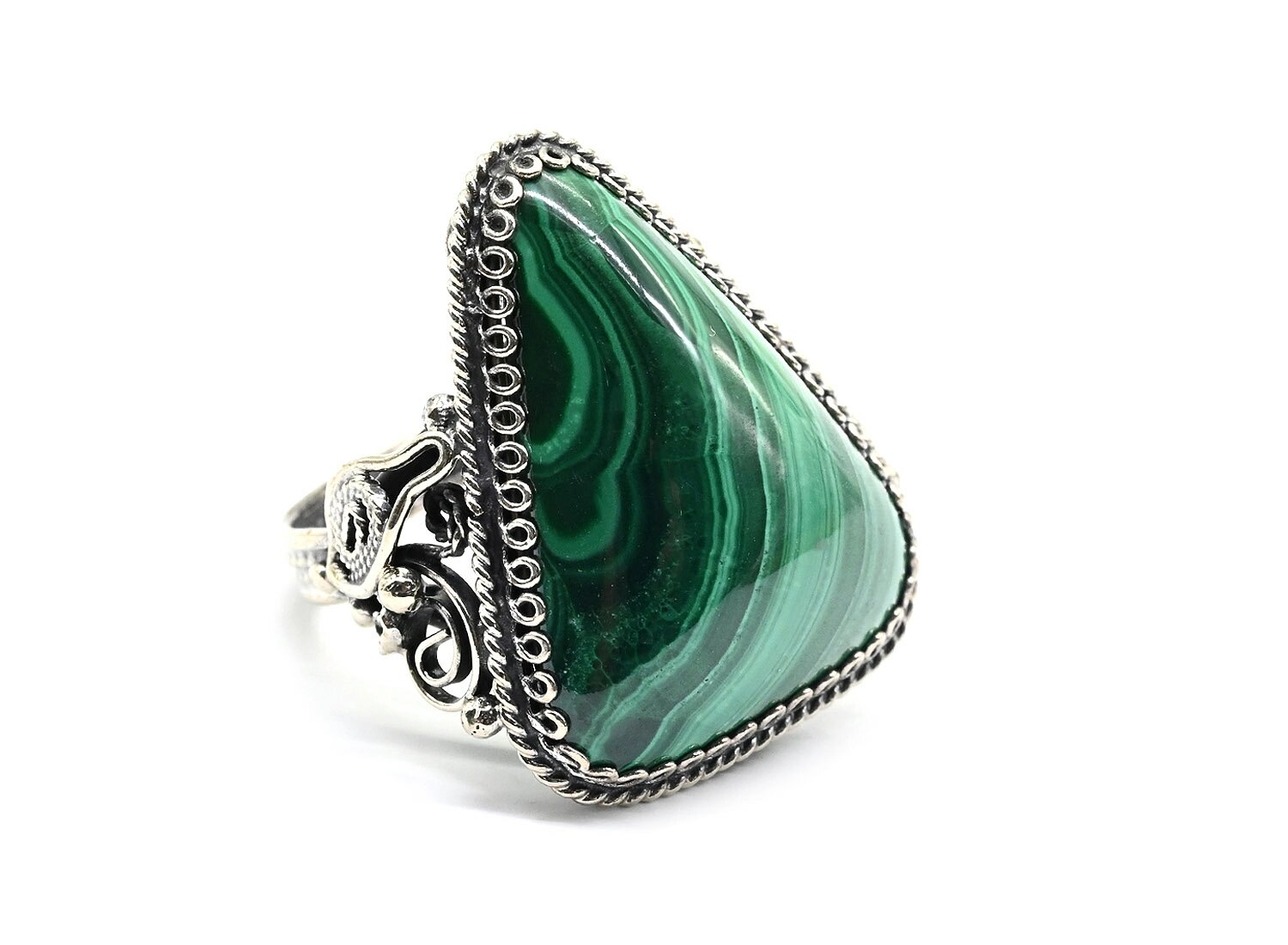 Кольцо, малахит