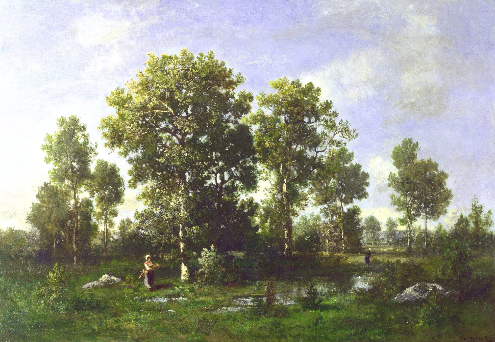 Картина Нарсиса Диаса Солнечный день в лесу 80х54 см